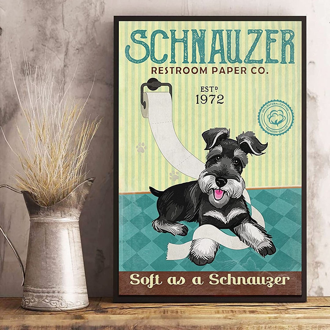 Schnauzer Dog Restroom Paper Company Aluminum Sign - Etsy