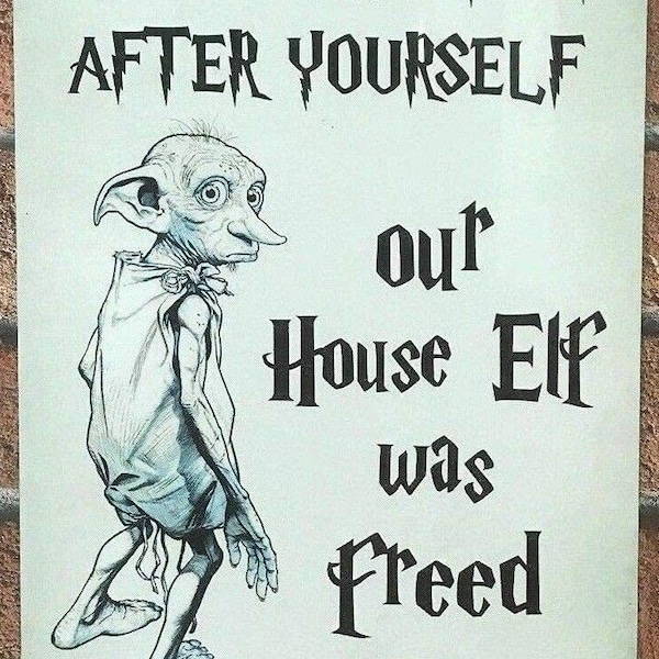 House Elf Freed Sign - Etsy