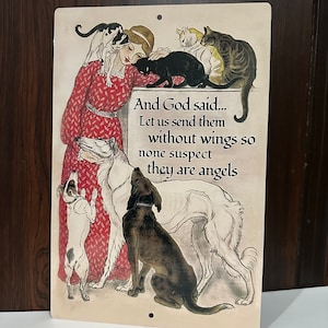 Vintage Style Aluminum Sign, and God Said Dogs and Cats #26 - Etsy