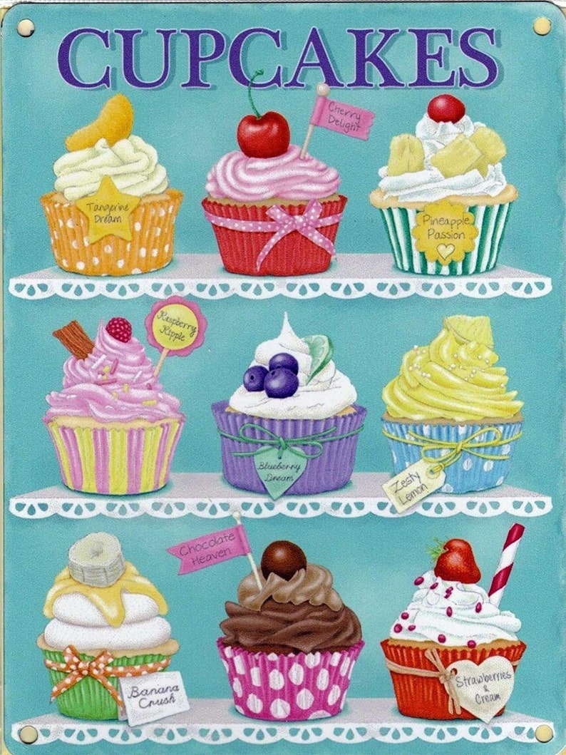 8"x12" Cupcakes Baking Metal Aluminum Sign - Etsy
