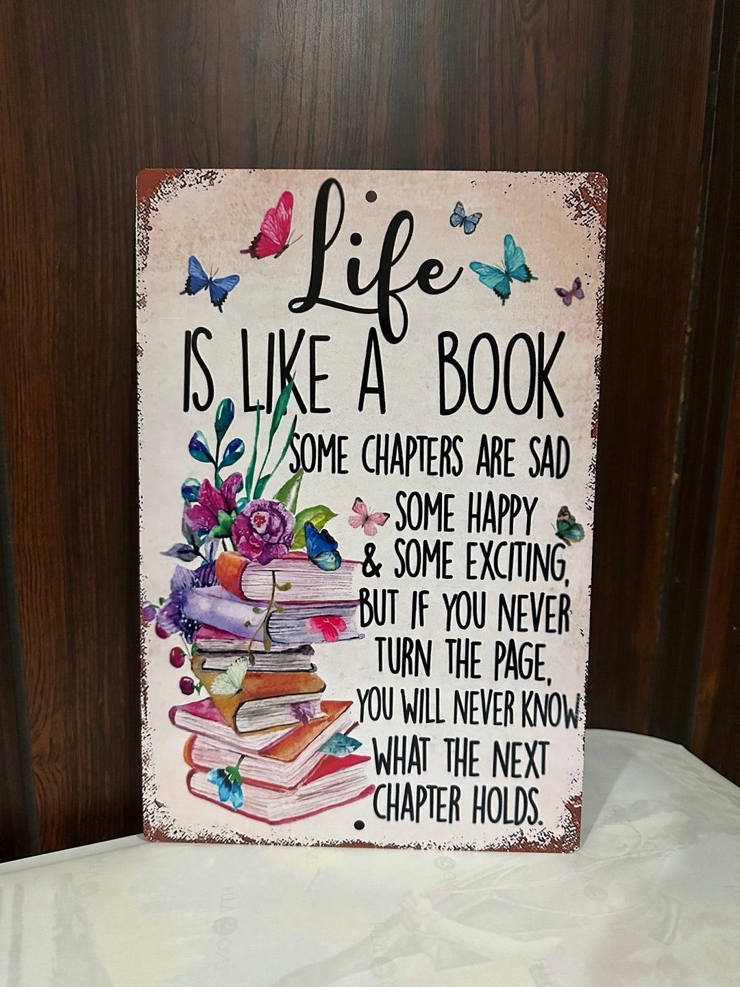 Metal Aluminum Sign - Life is Like A Book - Etsy