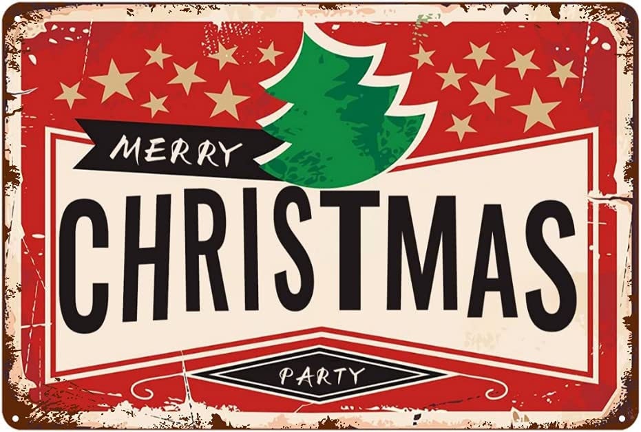 Merry Christmas Vintage Style Aluminum Sign - Etsy