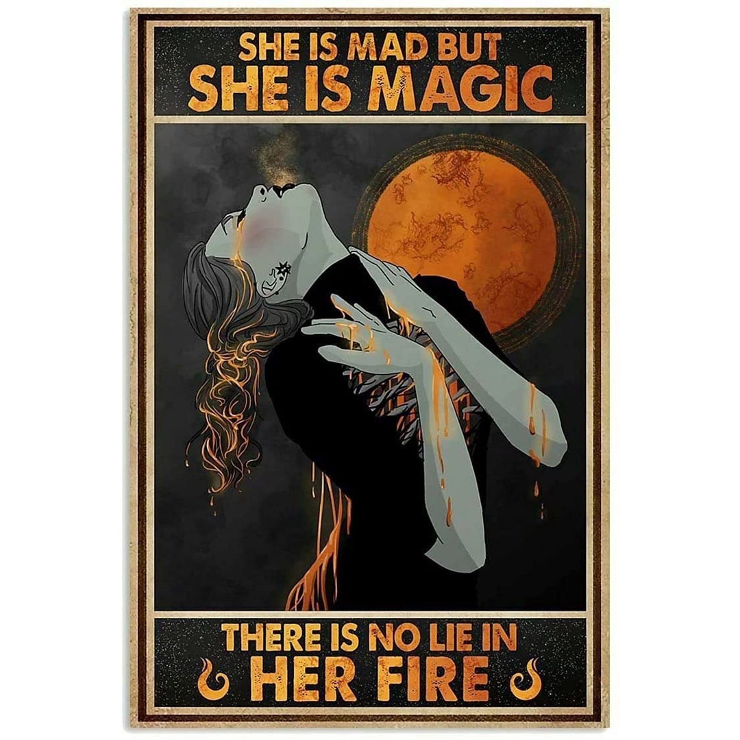 Metal Aluminum Sign - She is Mad but She is Magic Halloween Style #119 ...