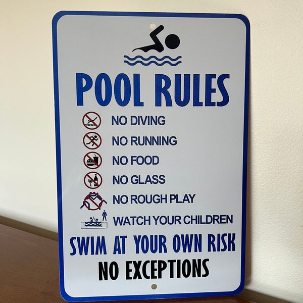 Pool Rules Sign - Etsy
