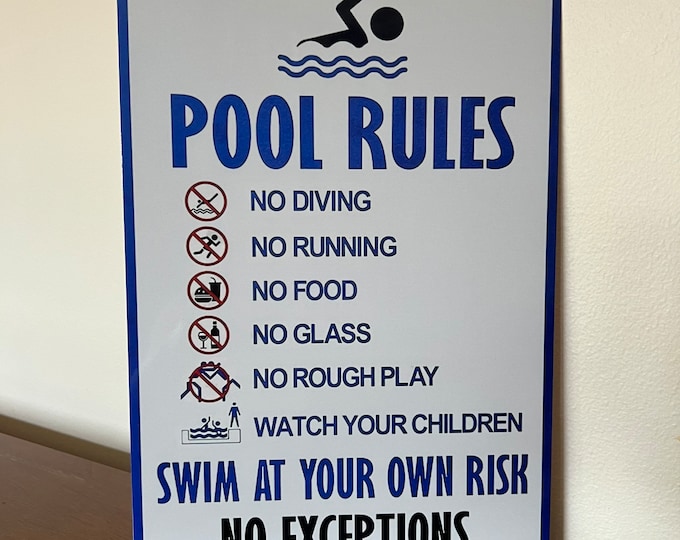 12x9 Aluminum FUNNY Swimming Pool Rules Sign - Etsy