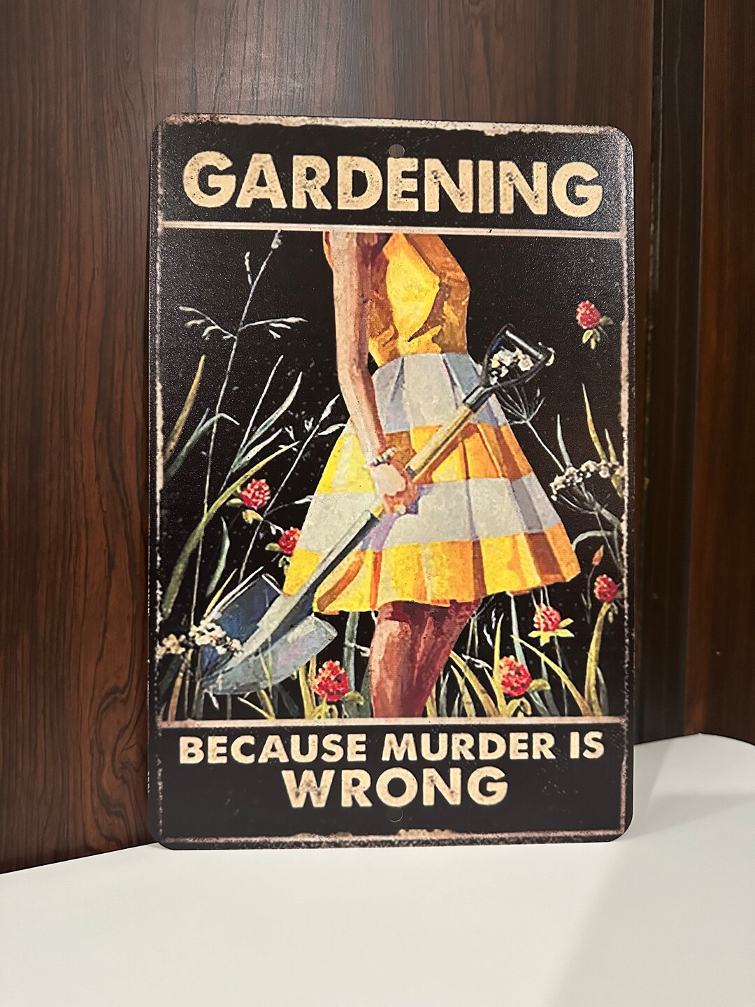 Metal Aluminum Garden Sign - Gardening Because Murder is Wrong - Etsy