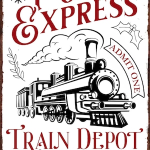 Metal Aluminum Sign Polar Expres Train Depot the North Pole - Etsy