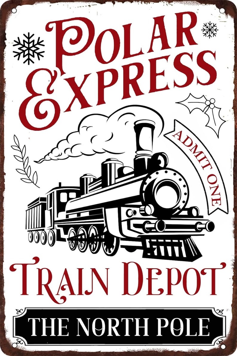 Metal Aluminum Sign Polar Expres Train Depot the North Pole - Etsy