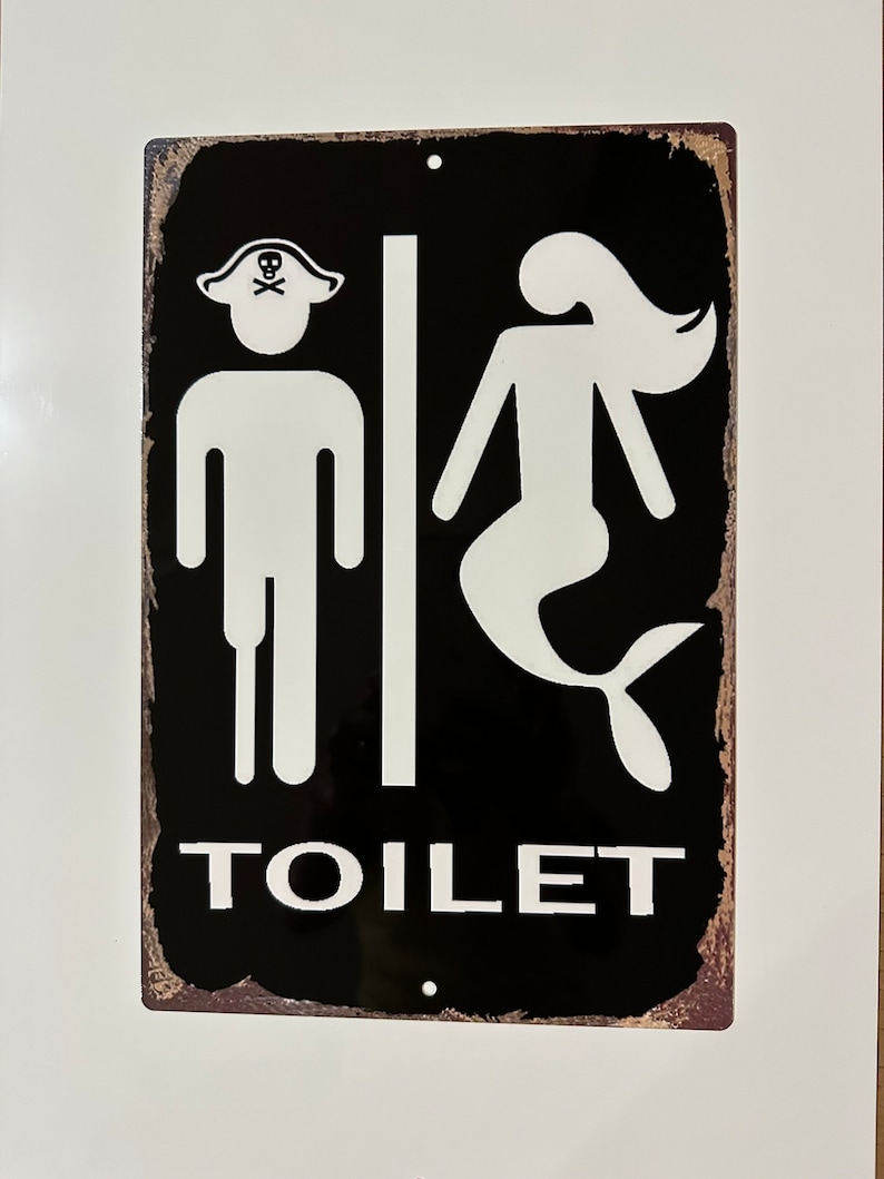Pirate and Mermaid Toilet Sign Retro Metal Aluminum Sign 8x12 Inch - Etsy