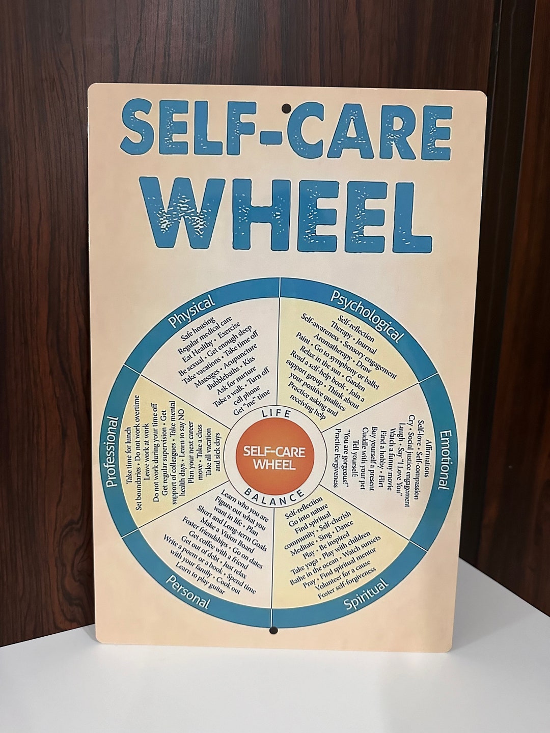 Metal Aluminum Sign - Self-care Wheel - Etsy