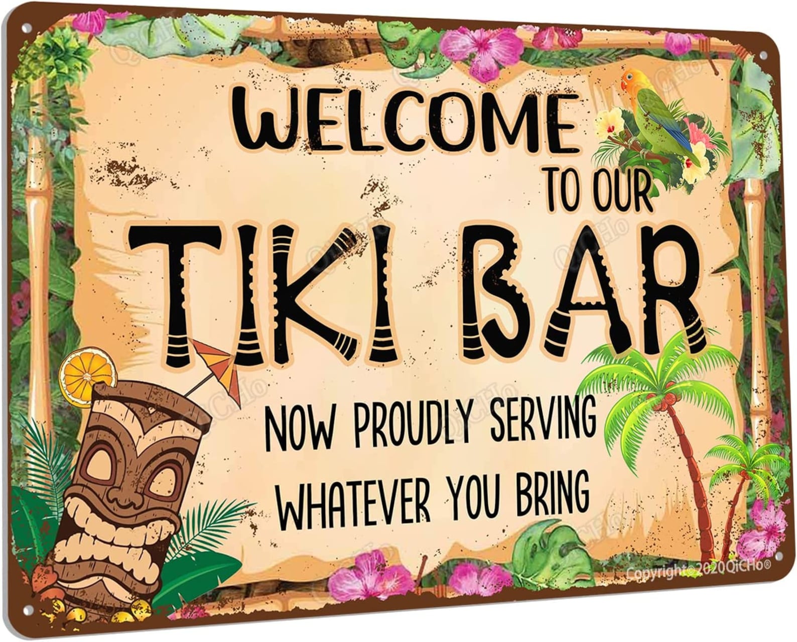 Metal Aluminum Sign - Welcome to Our Tiki Bar - Etsy