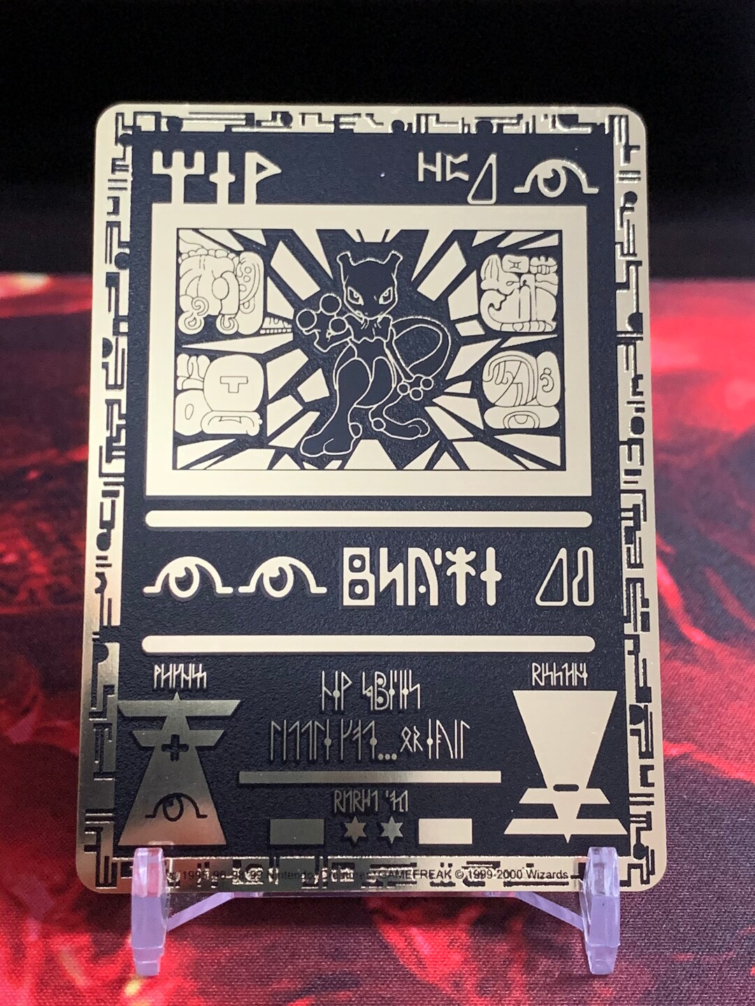 Ancient Mewtwo Custom Gold/black Metal Pokemon Card - Etsy