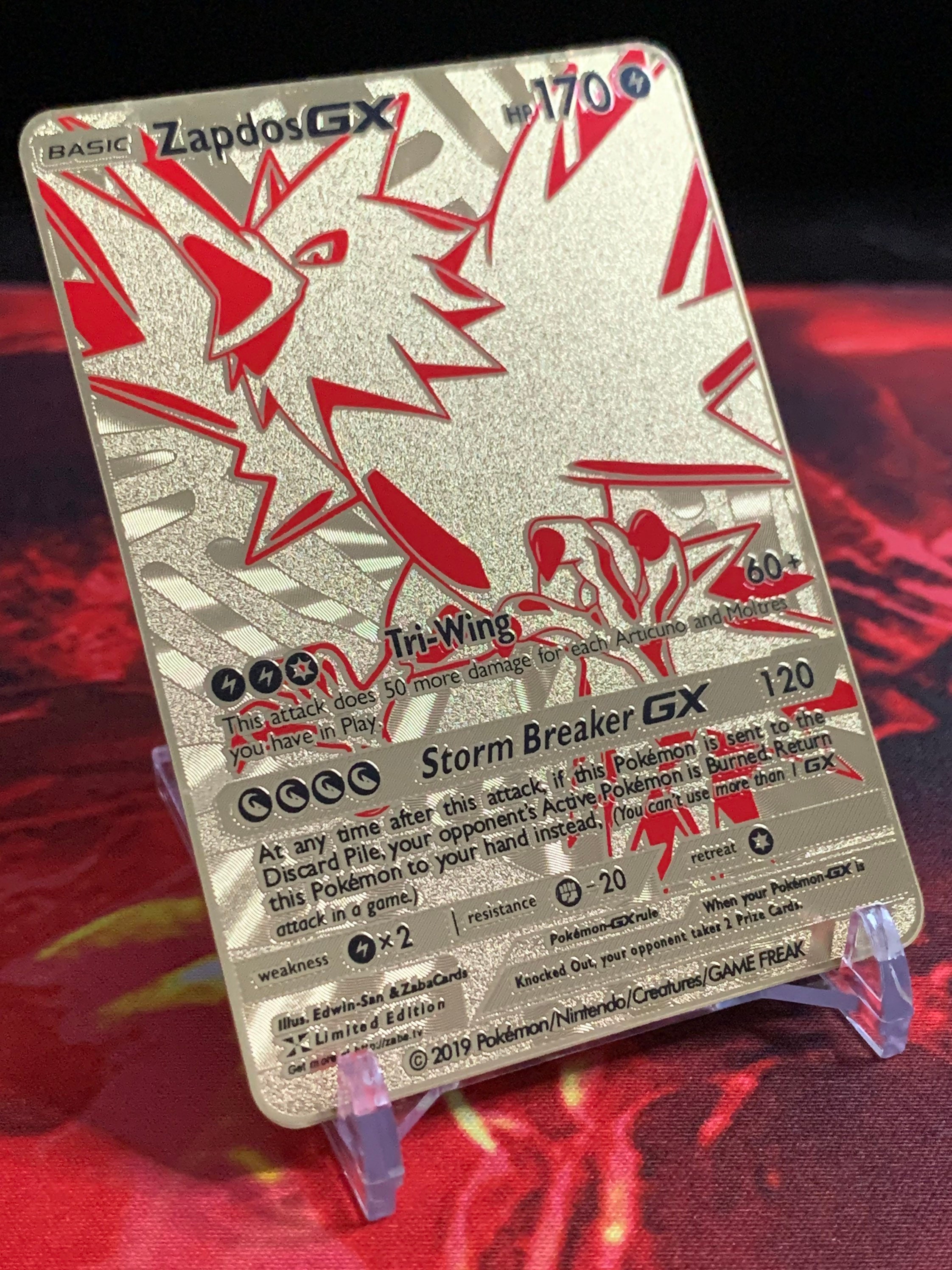Zapdos GX Custom Gold Metal Pokemon Card - Etsy