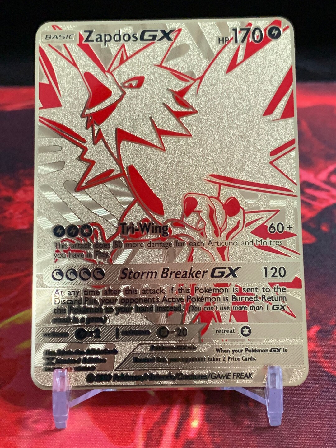 Zapdos GX - Custom Gold Metal Pokemon Card - Etsy