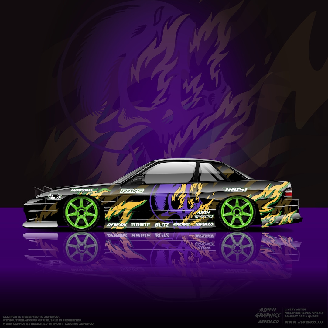 Wild Fire Drift Livery Wrap Template ~ Decal, Motorsport Livery, Digital Download File, Vehicle ...
