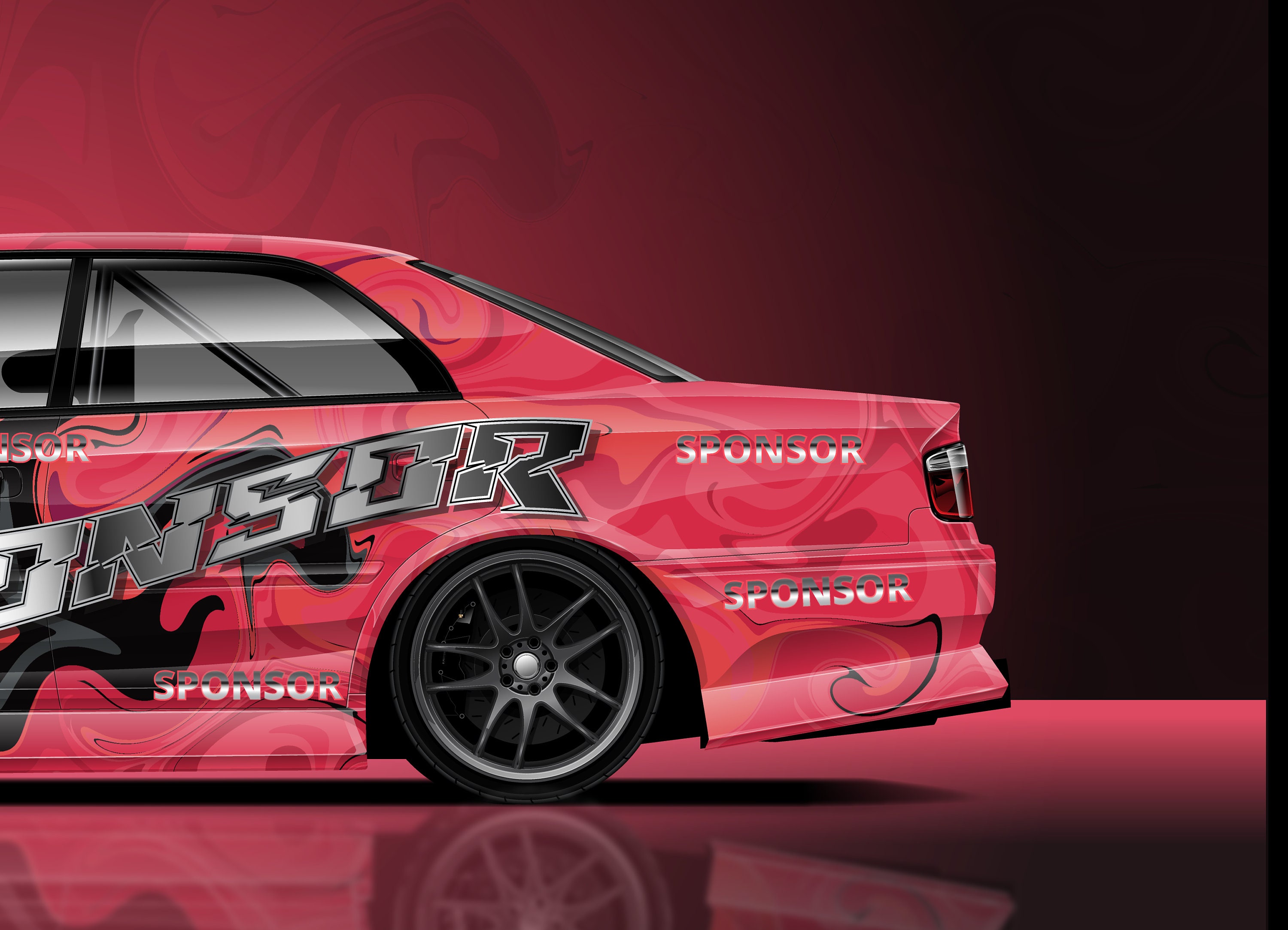 Pink Swirl Livery ~ Car Decal, Custom Car Livery, Motorsport Livery ...