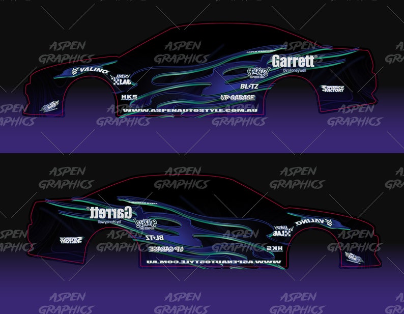 Flow Drift Livery Wrap Template ~ Decal, Motorsport Livery, Digital ...