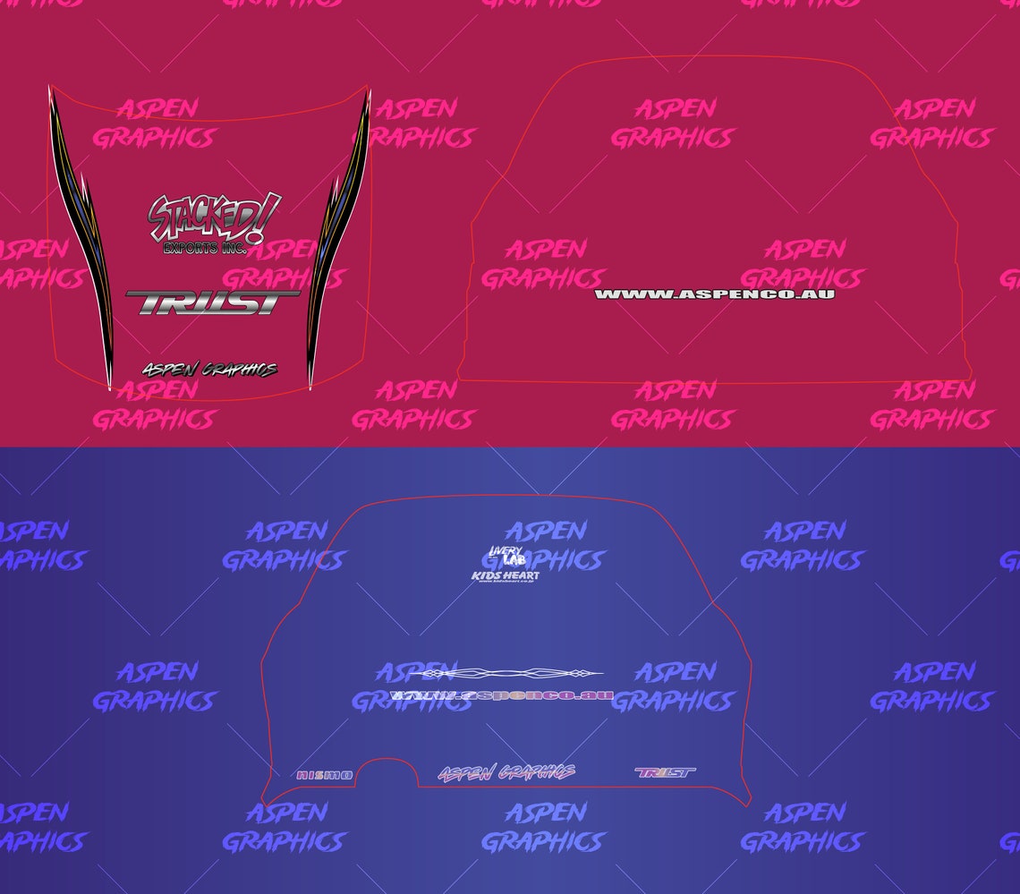 Japanese Motorsport Livery Decal, Vehicle Wrap Template (digital ...