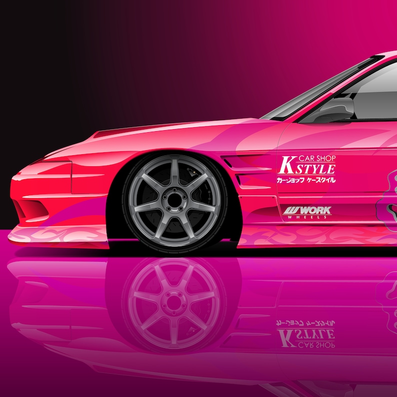 Pink Flaming Heart Drift Livery ~ Decal, Motorsport Livery, Digital ...