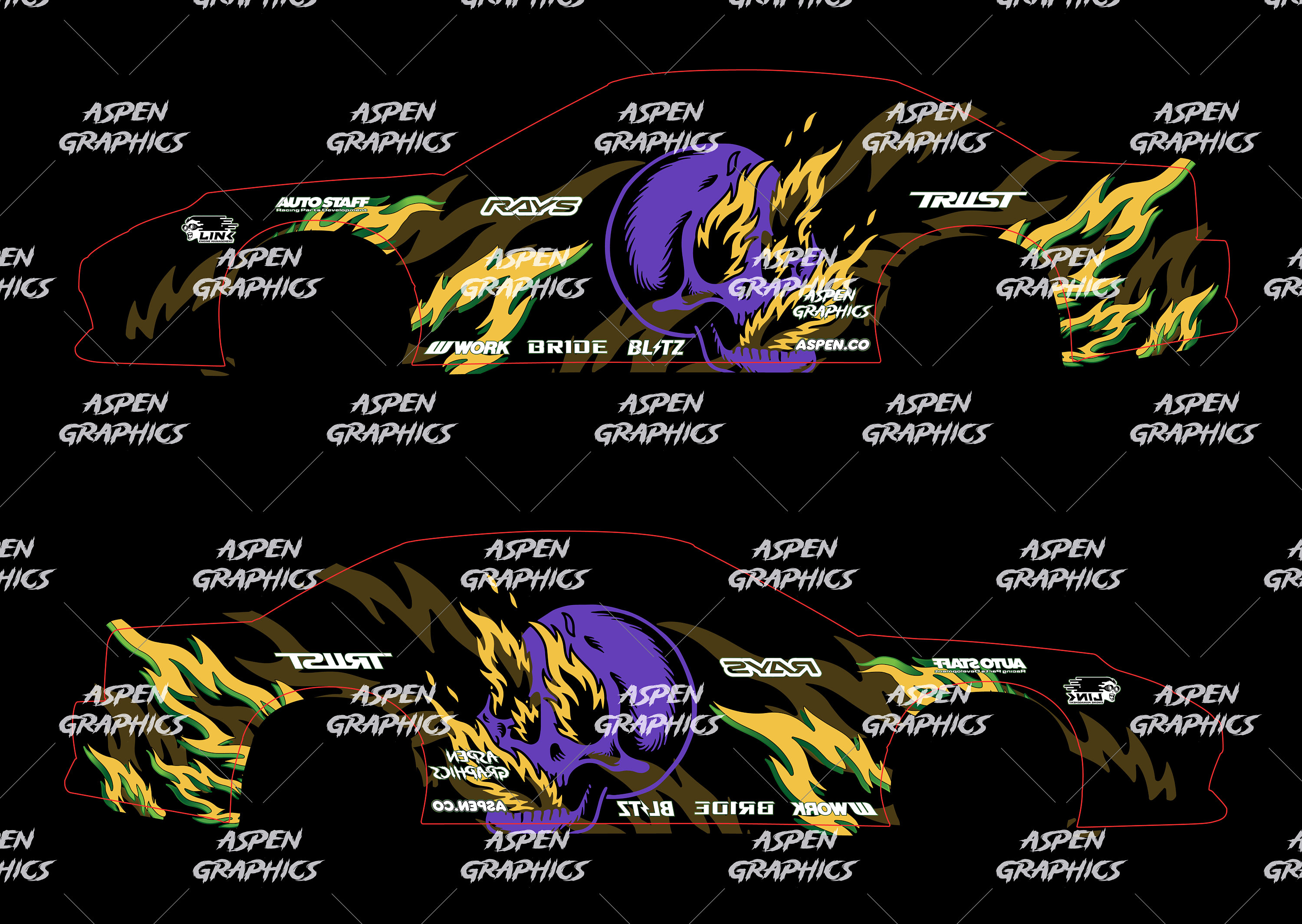 Wild Fire Drift Livery Wrap Template ~ Decal, Motorsport Livery ...