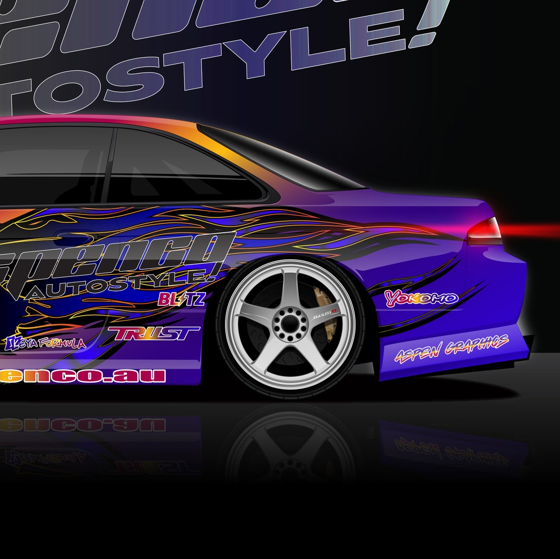 Japanese Motorsport Livery Decal, Vehicle Wrap Template (digital ...