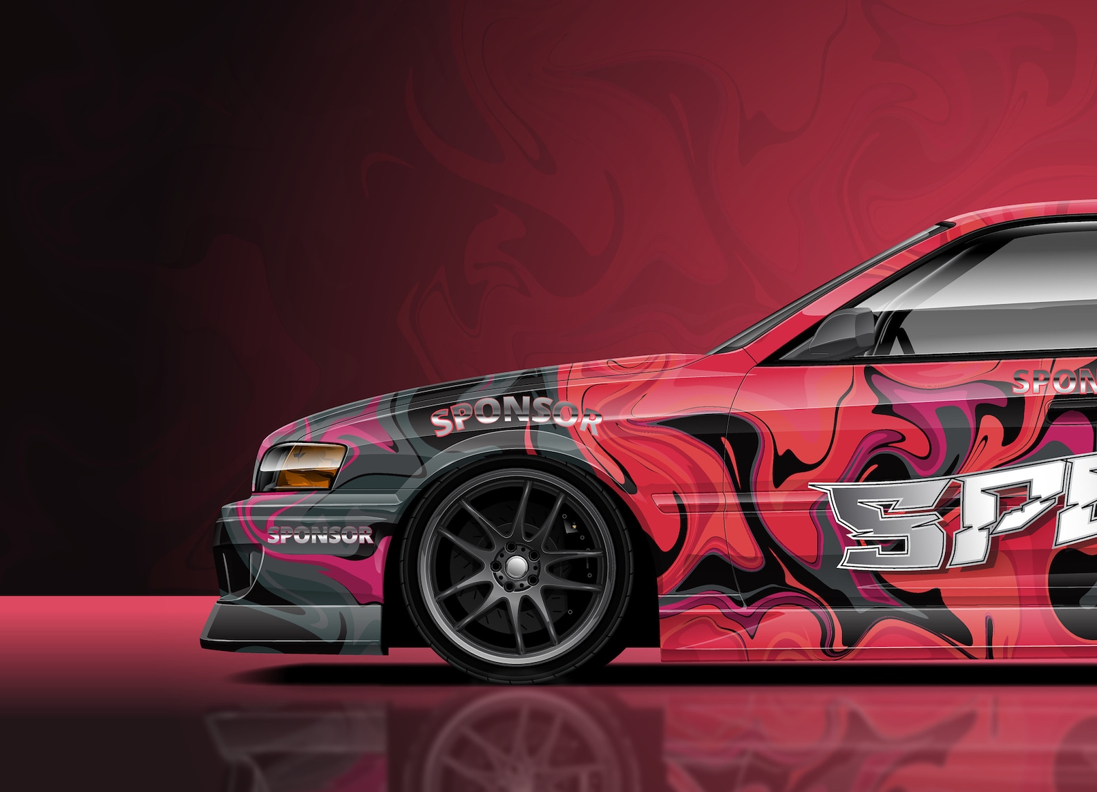 Pink Swirl Livery ~ Car Decal, Custom Car Livery, Motorsport Livery ...