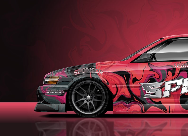 Pink Swirl Livery ~ Car Decal, Custom Car Livery, Motorsport Livery ...