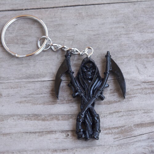 Sterling Silver Grim Reaper Scythe Necklace - Etsy