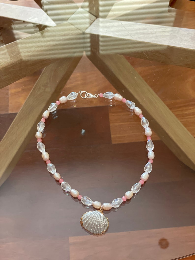 Mermaid Necklace With Shell and Freshwater Pearls - Etsy