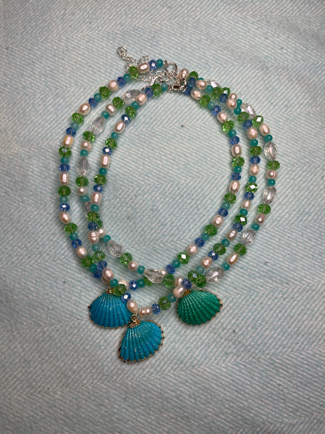 Mermaid Necklace With Shell and Freshwater Pearls - Etsy