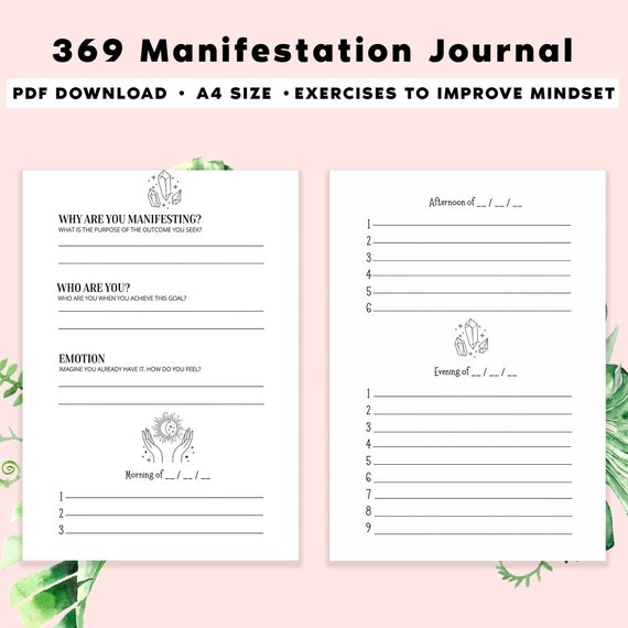 369 Manifest Journal 369 Manifestation Journal Law of - Etsy Australia