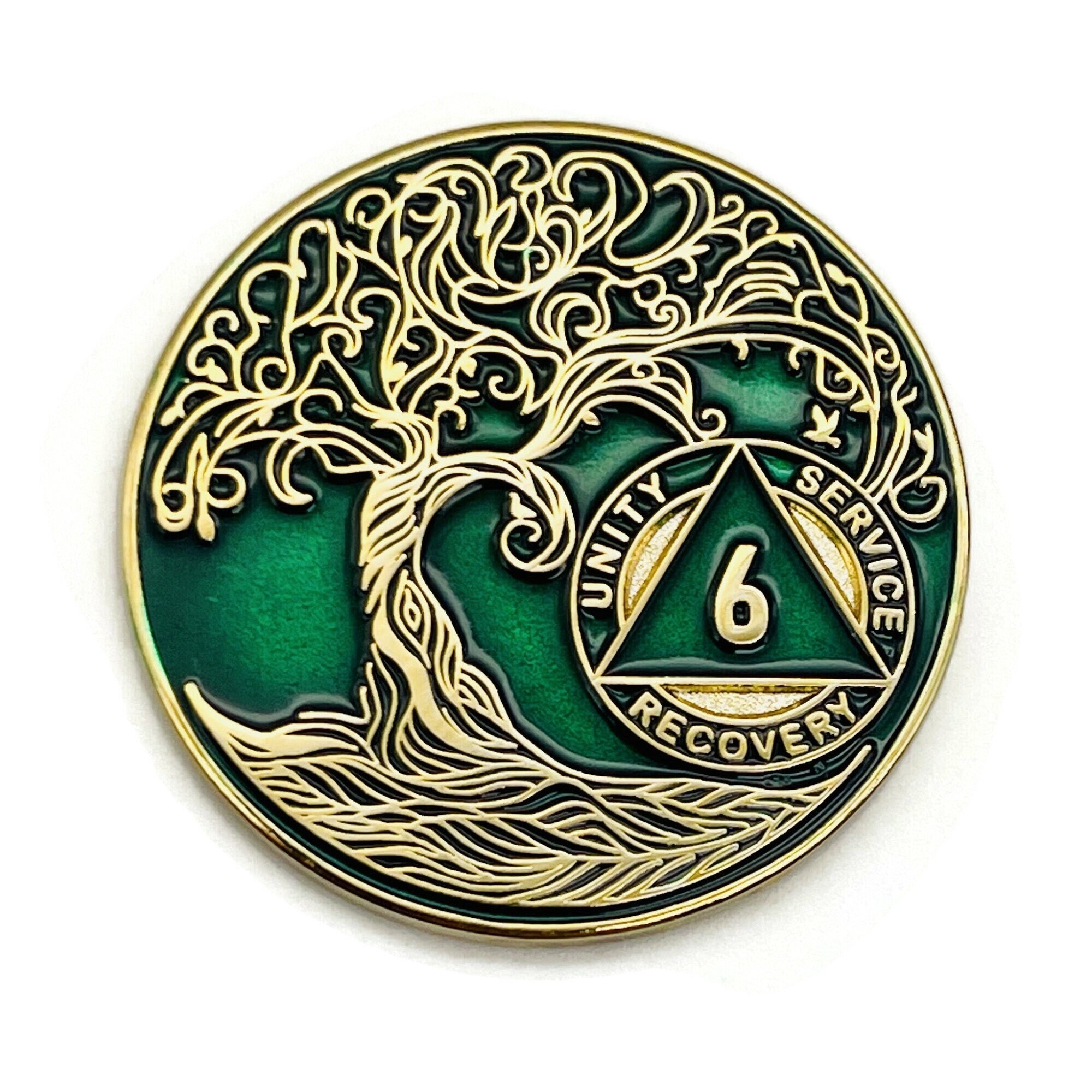 1 Year Sober Gift Ideas 1 Year - Black & Gold Plated NA Recovery ...