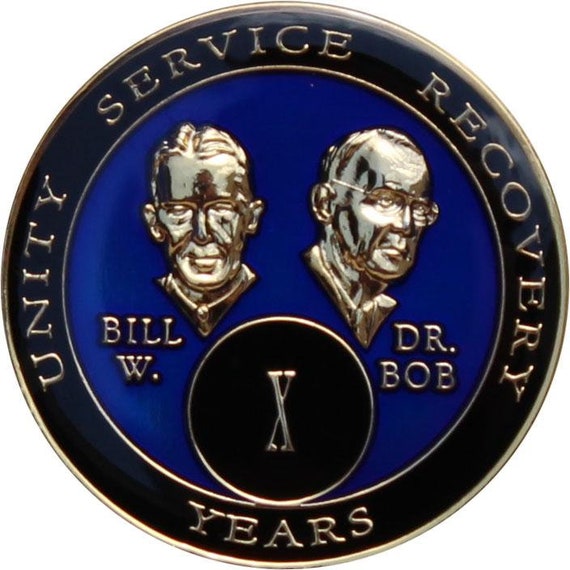 Art & Collectibles Collectibles Tri-Plate Ten Year Chip/Coin Blue ...