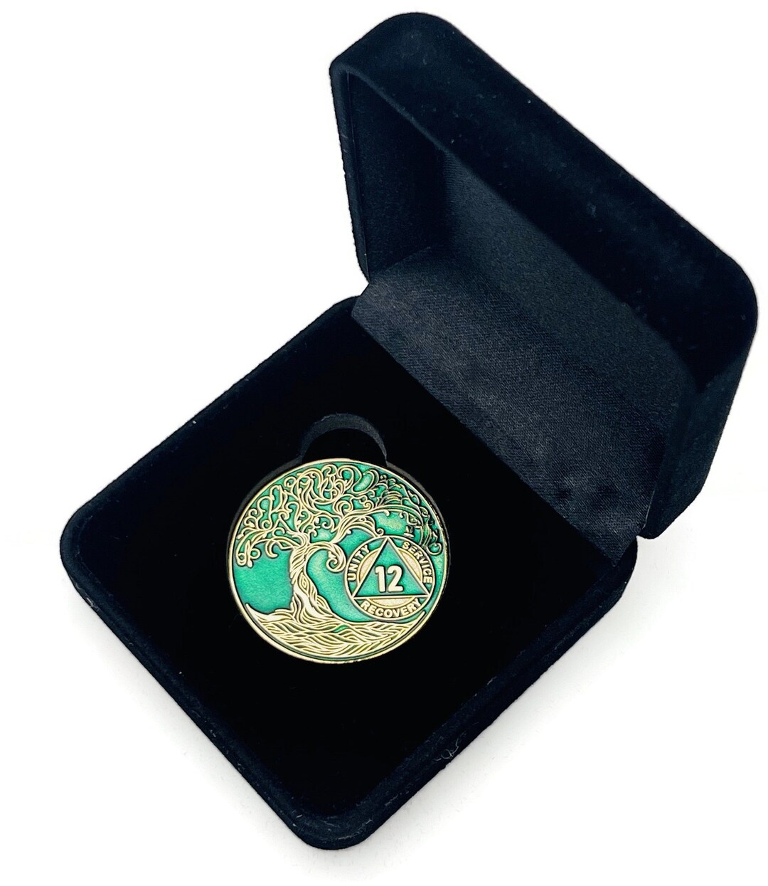 12 Year Sobriety Mint Twisted Tree of Life Gold Plated AA - Etsy
