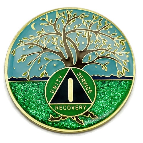 AA Tree of Life Medallion Coin Chip Token Alcoholics - Etsy