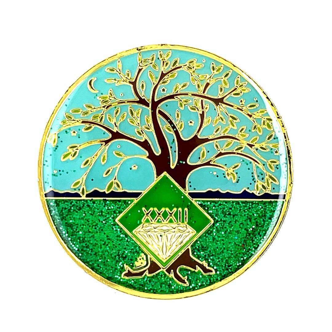 32 Year Tree of Life Specialty Tri-plated NA Recovery Medallion ...