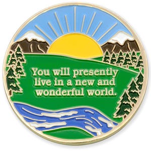 2 Year Sobriety Mint Winding River Gold Plated AA Recovery Medallion ...