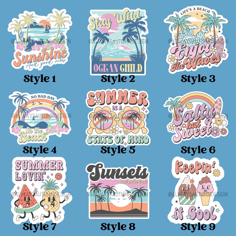 Summer Stickers - Etsy
