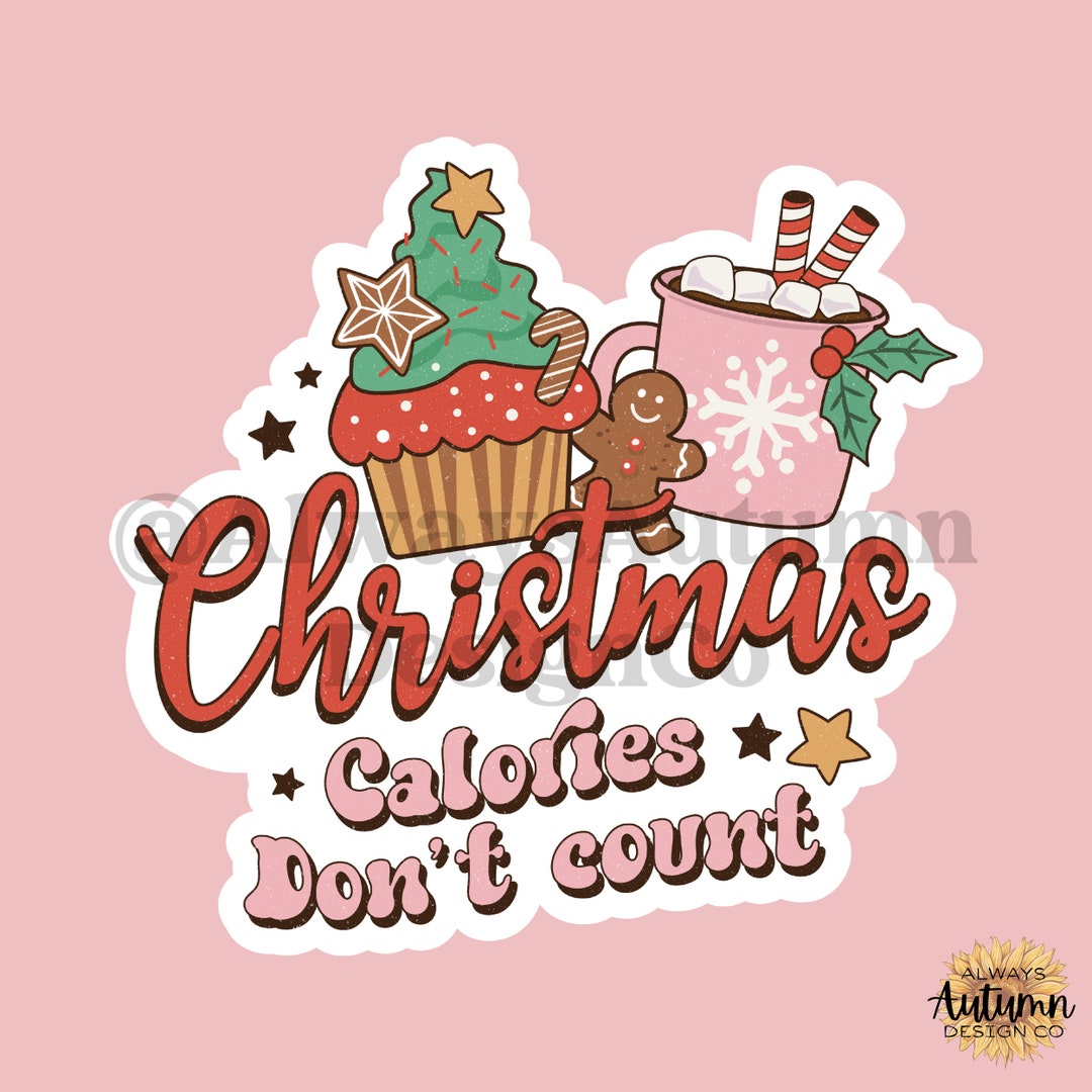 Christmas Calories Don't Count Retro Groovy Christmas - Etsy