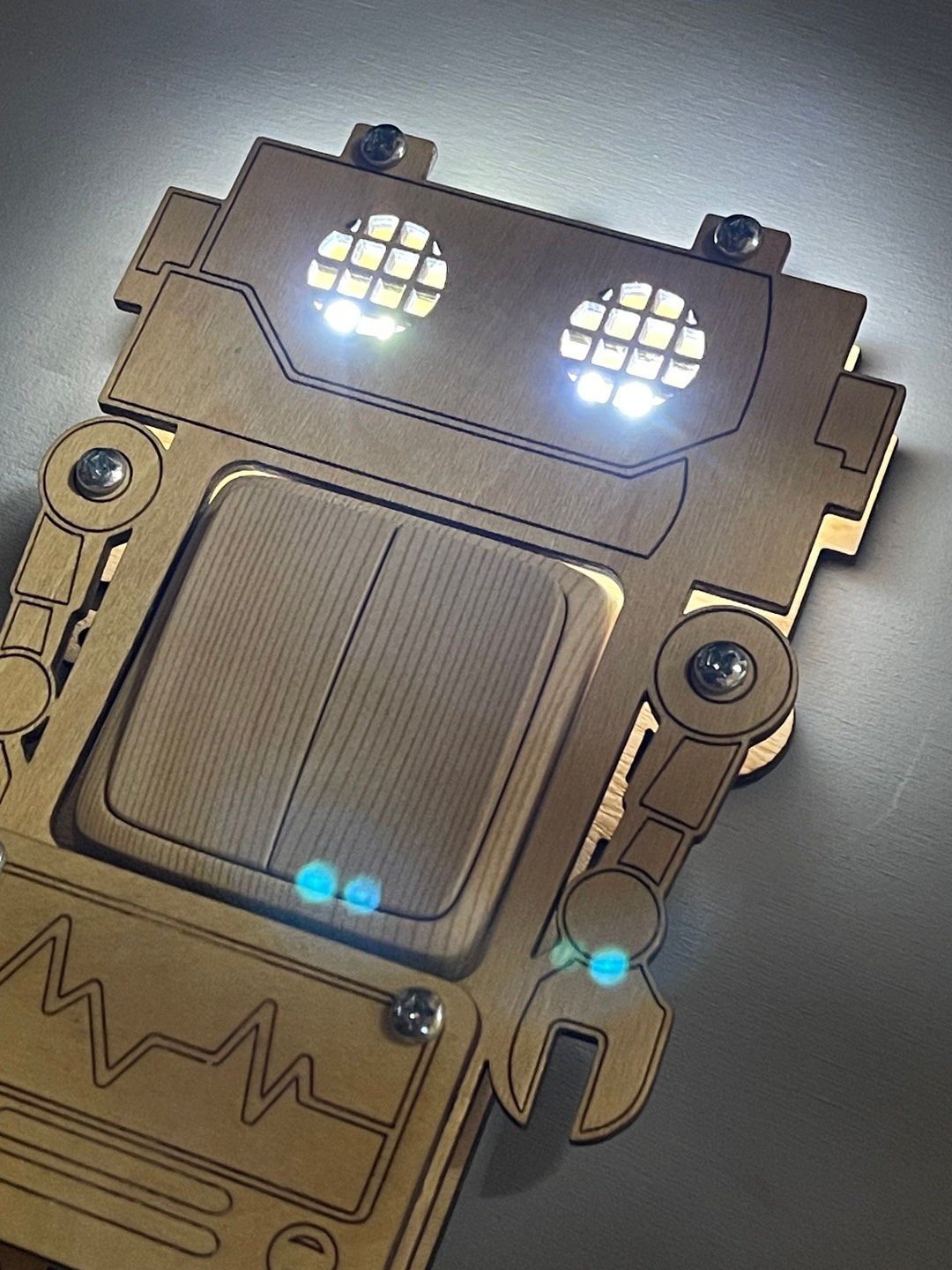 Wooden LED Busy Board Parts LED Robot Montessori Activity Sensory Toy ...