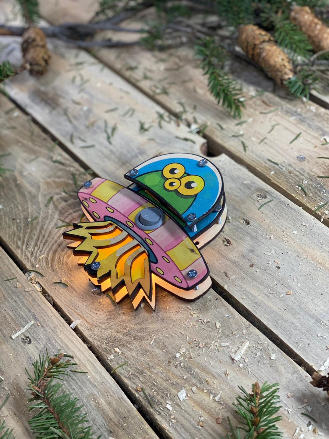 Wooden LED Busy Board Parts LED SPACE Montessori Activity Sensory Toy ...