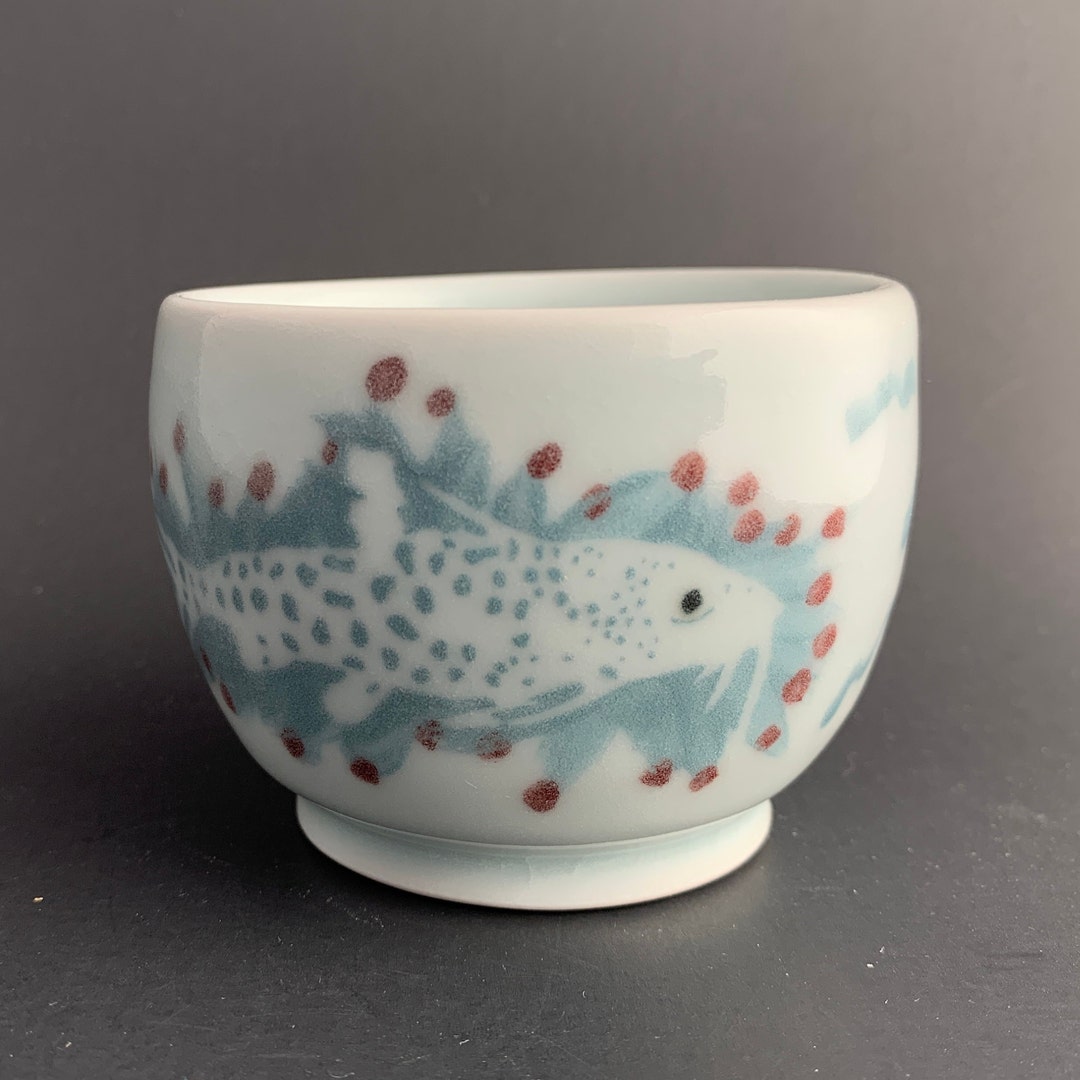 Catfish Porcelain Cup Handmade Wheel-thrown capacity: 6oz - Etsy