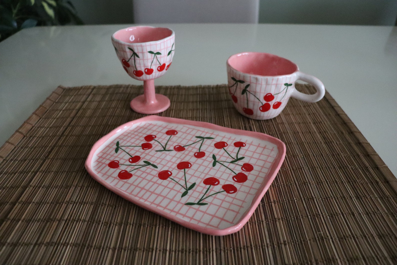 Ceramic Cherry Mug Handmade Ceramic Cherry Mug With Handle - Etsy