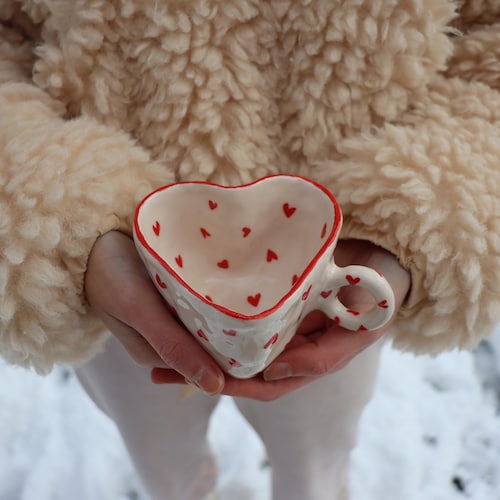 Ceramic Heart Mug Handmade Ceramic Love Mug - Etsy