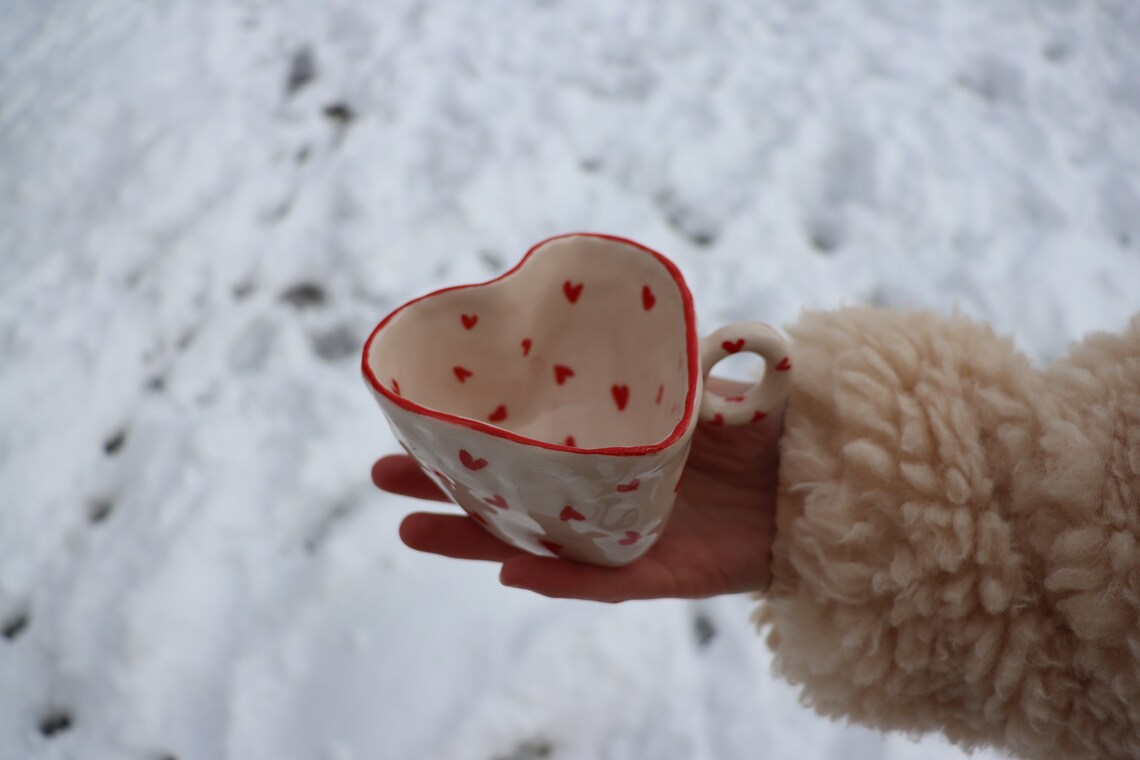 Ceramic Heart Mug Handmade Ceramic Love Mug - Etsy
