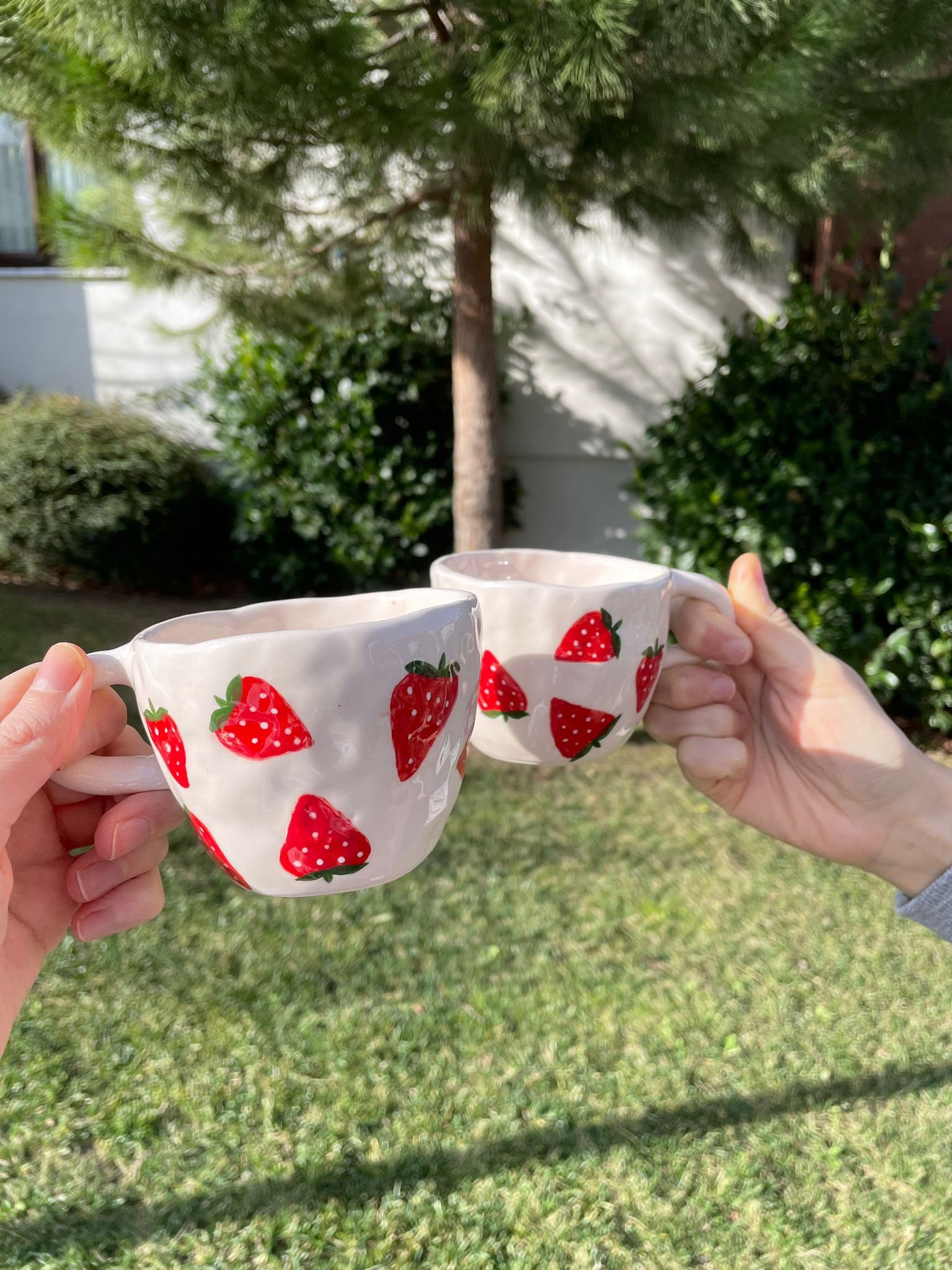 Handmade Ceramic Strawberry Mug With Handle - Etsy