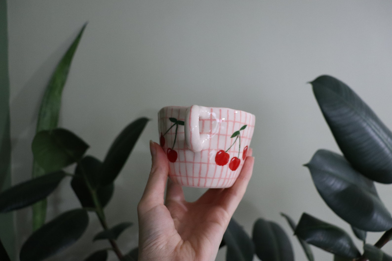 Ceramic Cherry Mug Handmade Ceramic Cherry Mug With Handle - Etsy