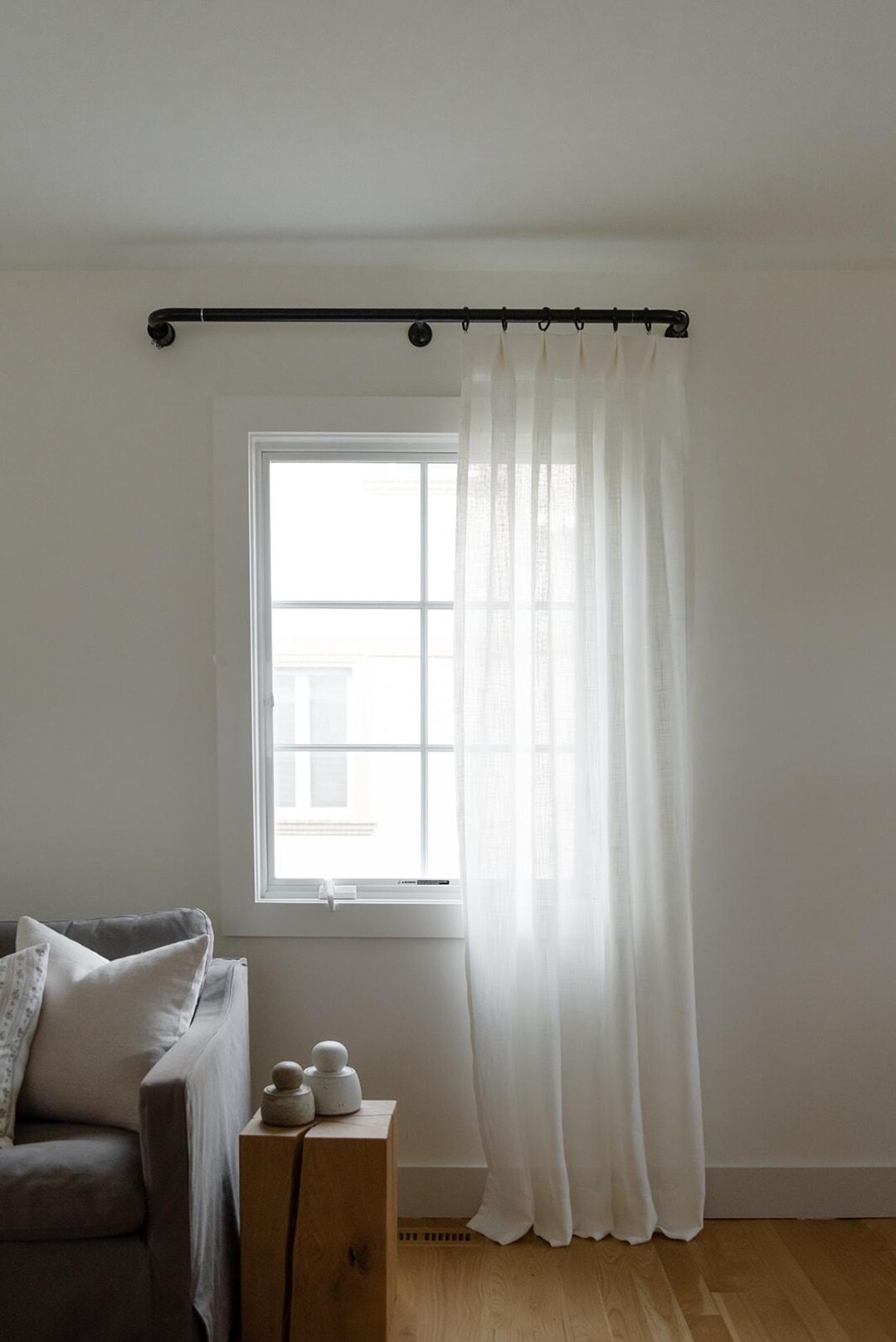 Soft White Linen Blend Pinch Pleat Curtains | Custom Full Length Drapes ...