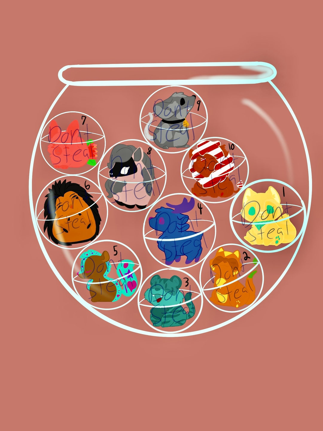 Number 3 Teal Tiger - Etsy