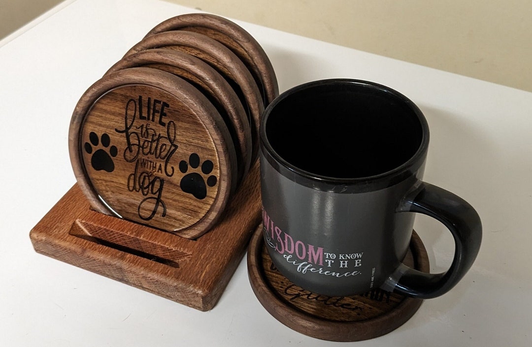 Dog Themed Coaster Set of 5w/stand - Etsy